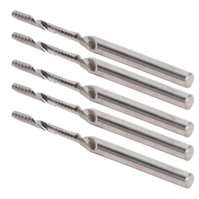 Fdit mèche de routeur CNC 5 pièces fraise simple flûte spirale tige ...