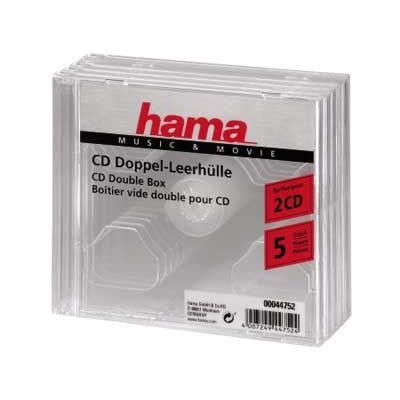 HAMA - Boitier Transparent pour 2 CD - Pack de 5 - Cdiscount Informatique