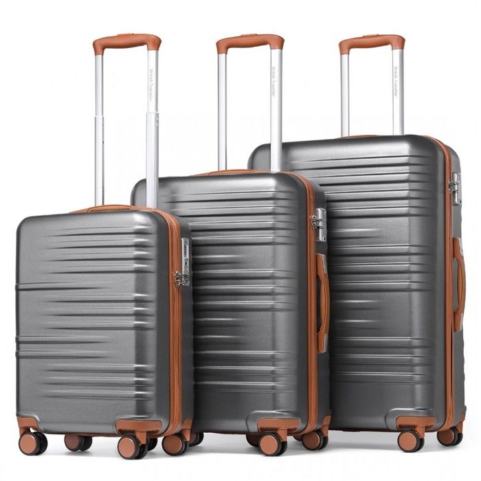 British Traveller Set de 3 Valises de Voyage (54/64/74cm) Valise Rigide ...