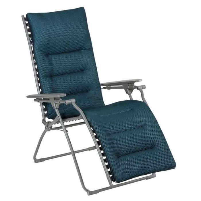 Fauteuil relax pliant LAFUMA Evolution BeComfort - Bleu Encre Ouvert ...
