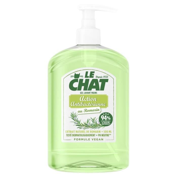 Savon Liquide Mains - LE CHAT - Action Antibactérienne Au Romarin - Lot ...