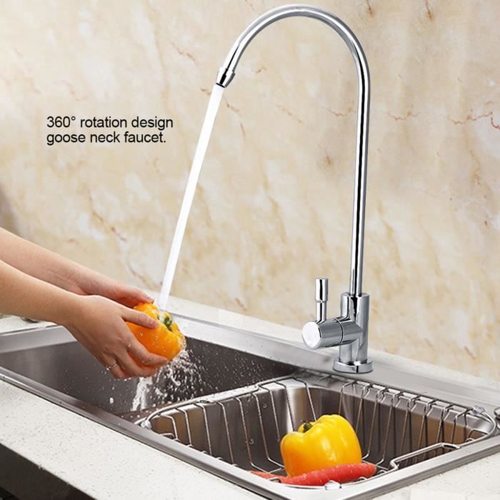 Robinet d'évier robinet simple en acier inoxydable Robinets de cuisine ...