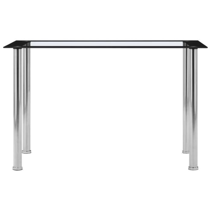 STAR®7385 MODERNE Table à dîner Noir et transparent 120x60x75 cm Verre ...