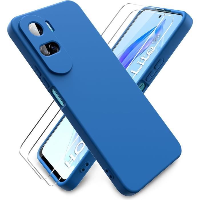 Coque pour Honor 90 Lite 5G (6.7" inches), Étui en Silicone TPU Souple Avec 2 verre trempé ...
