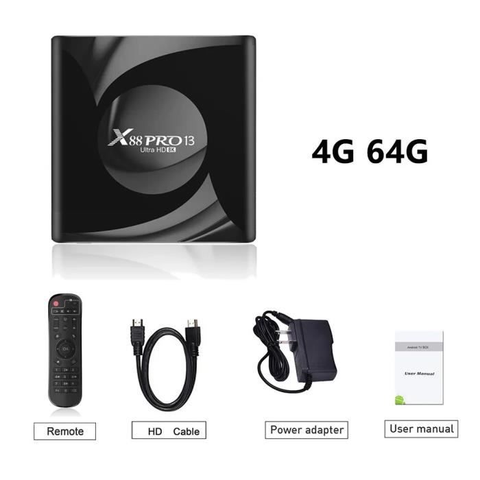 Boîtier Smart TV - LEMFO - X88 Pro 13 - Android 13.0 - 8K - Wifi 6 - 4 Go/64 Go - Cdiscount TV ...
