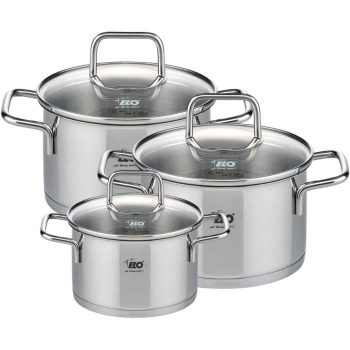 9993550 Set De 3 Marmites En Inox De 12, 16 Et 20 Cm De Diamètre ...