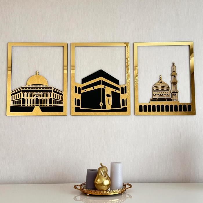 Masjid Al Aqsa, Kaaba et Masjid An-Nabawi Décoration murale islamique ...