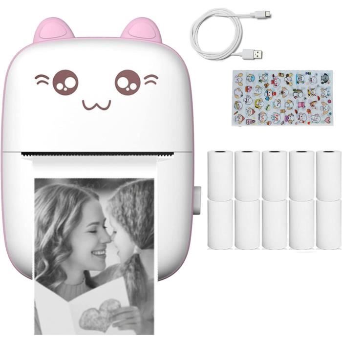 Mini Imprimante Photo Portable, Imprimante Thermique Instantanée Sans ...
