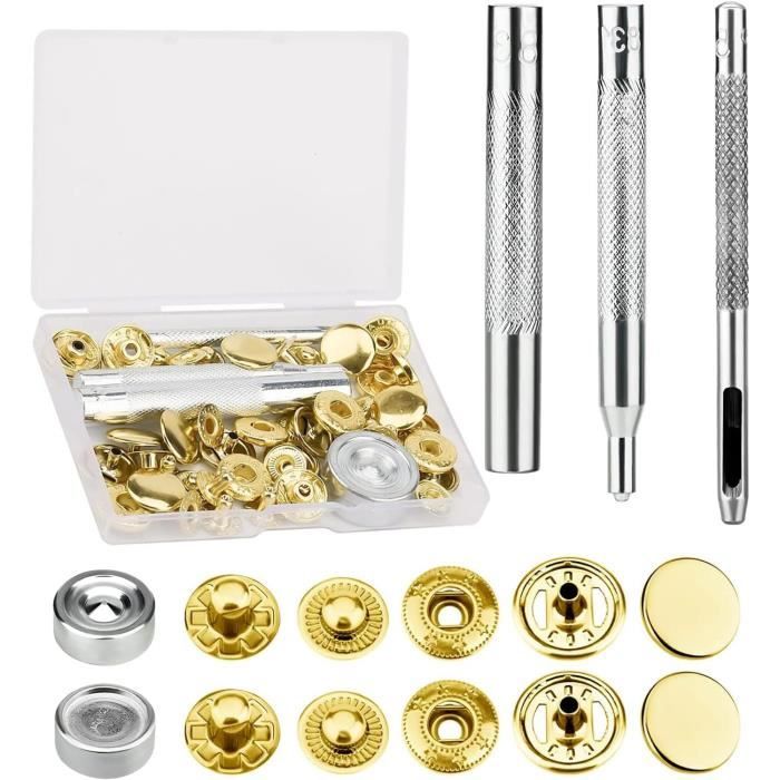 48 Boutons-Pression En Métal, Kit De Boutons-Pression, Boutons-Pression ...