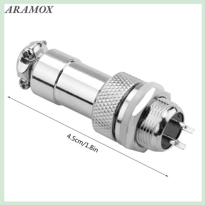 ARAMOX Connecteur Prise Avion Métal 2 Broches GX12 5 pcs/set ...