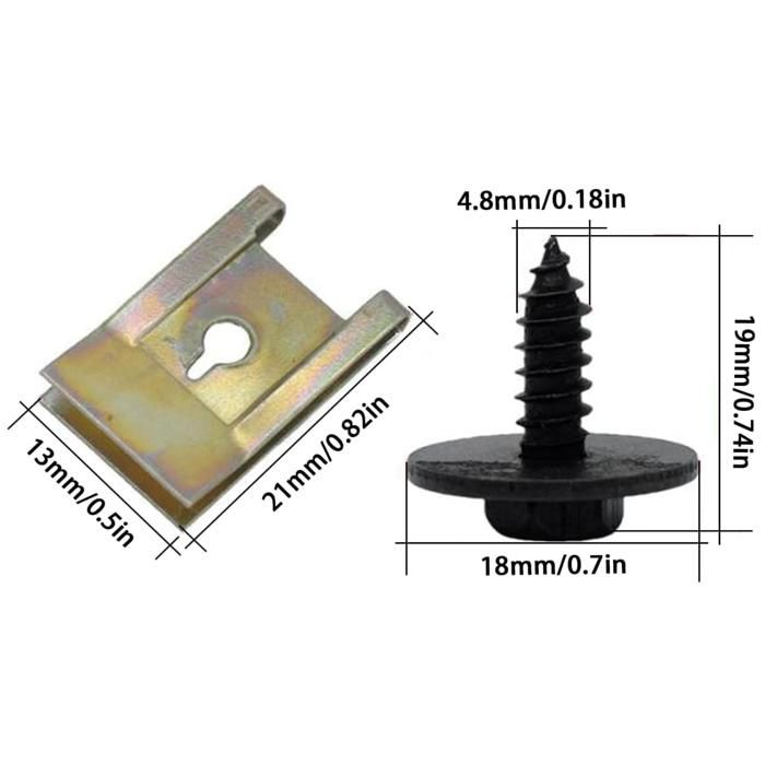 60 x Car Body Screws for Car Bodywork Screws for Car Fenders and ...