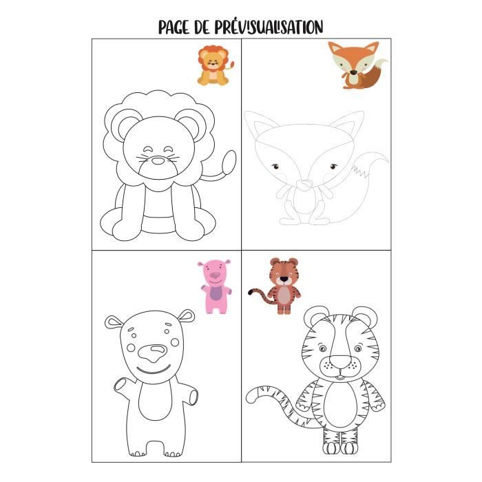 Livre de coloriages enfant | 50 dessins d’animaux avec modèles en ...