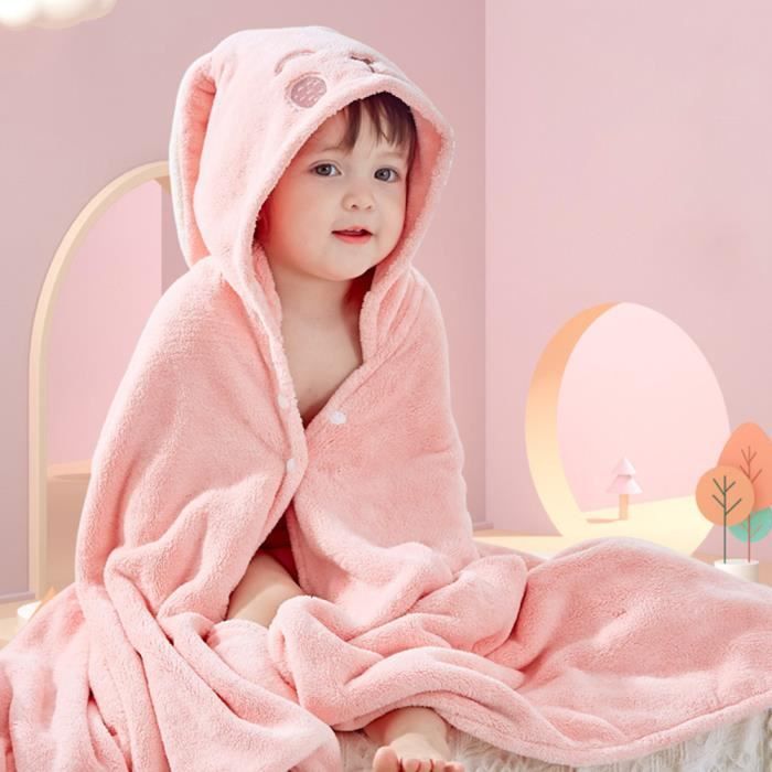Peignoir de Bain Bébé à Capuche,Sortie de Bain Bébé Mignonne Visage ...
