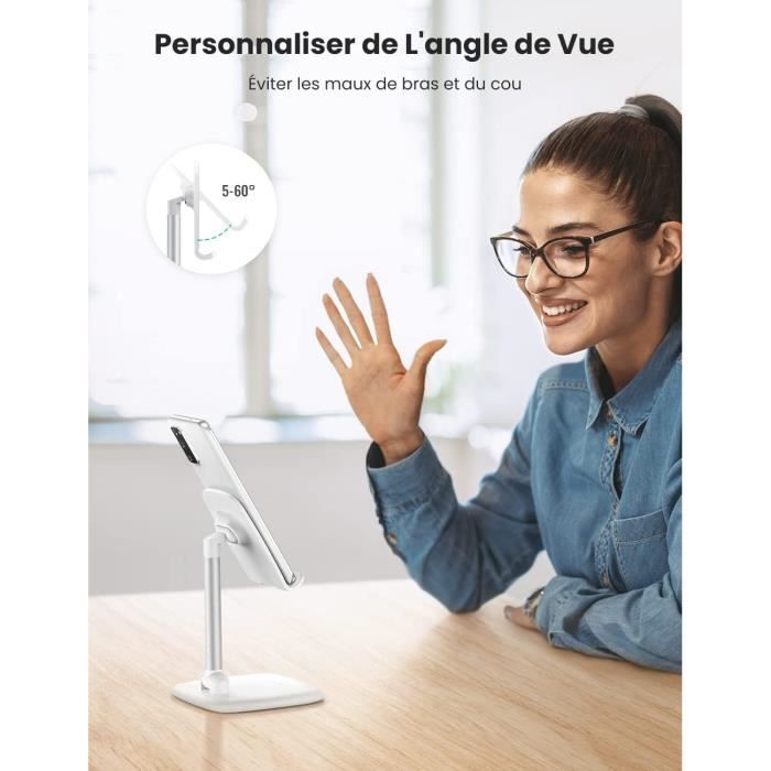 Support Porte Téléphone Bureau Pliable Stand Smartphone Compatible Avec ...
