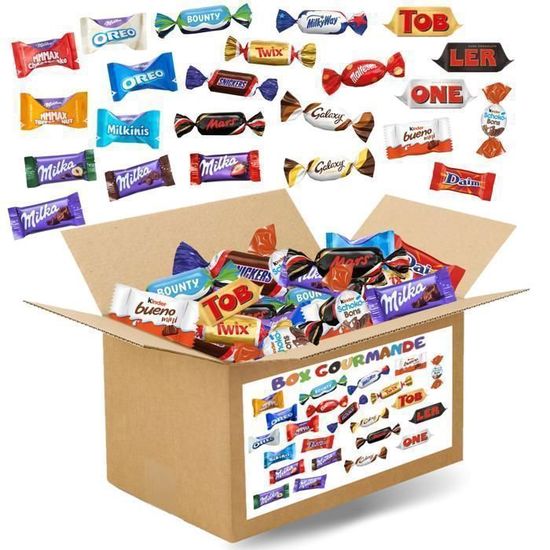 BOX GOURMANDE | Assortiment de 100 chocolats Célébrations, Kinder ...