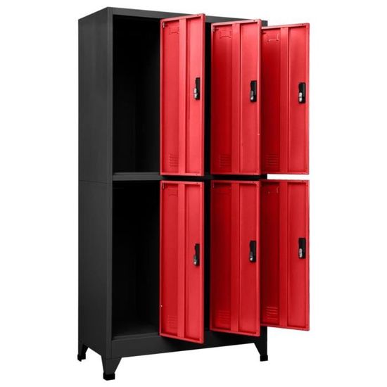 ABB Armoire à casiers Anthracite et rouge 90x45x180 cm Acier - Qqmora ...