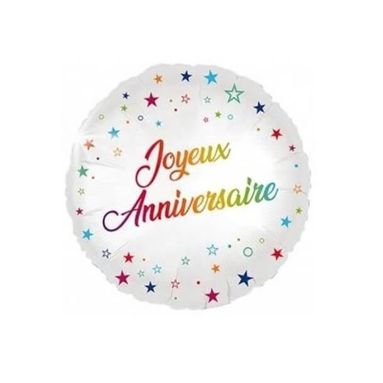 Ballon - Joyeux Anniversaire - 46cm - Aluminium - Multicolore - Hélium compatible - Cdiscount Maison