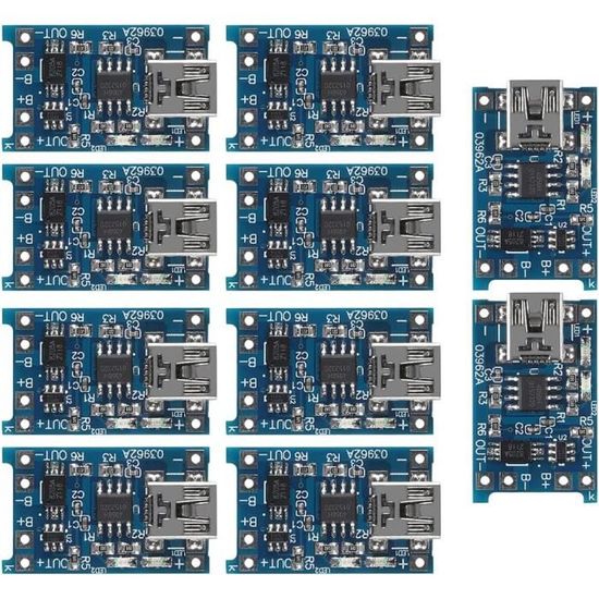 10 Mini interfaces d'entrée USB 5V 1A 18650, module de chargeur de batterie au lithium, carte de ...