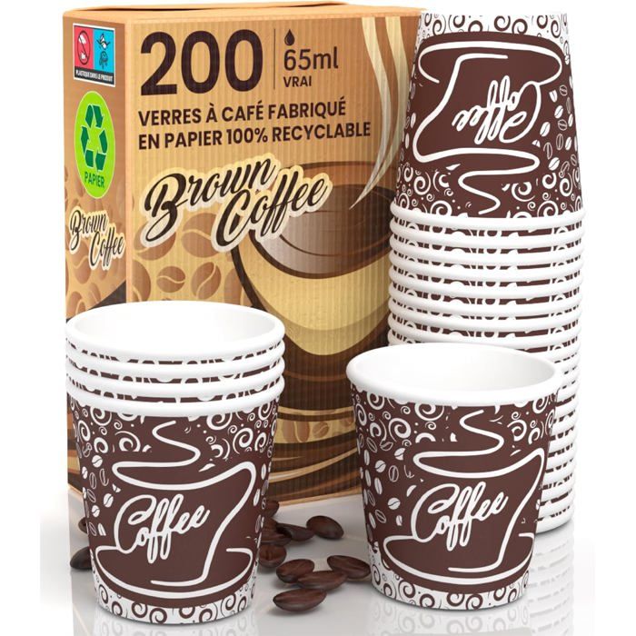 200 Petits Gobelets En Papier 65Ml Mini Gobelets Jetables ...