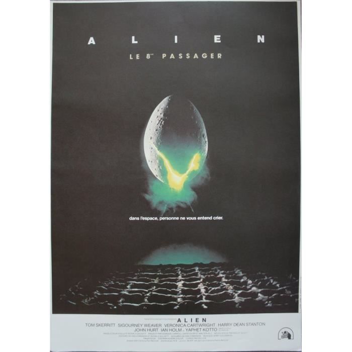 Alien Affiche Cinéma Originale ROULEE (Petit Format 53x40 cm) Retirage ...
