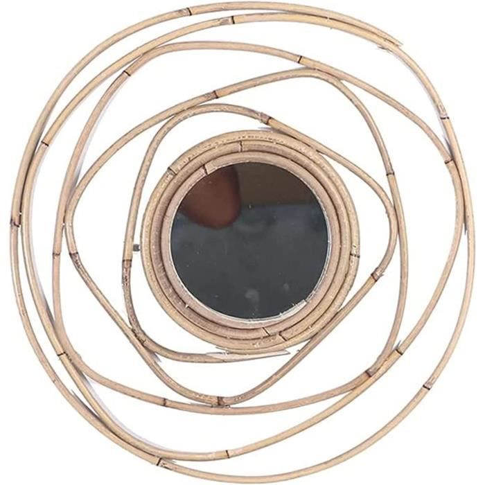 Miroir Décoratif en Osier, Rotin Wicker Miroir Mural Rond Miroir Mural ...