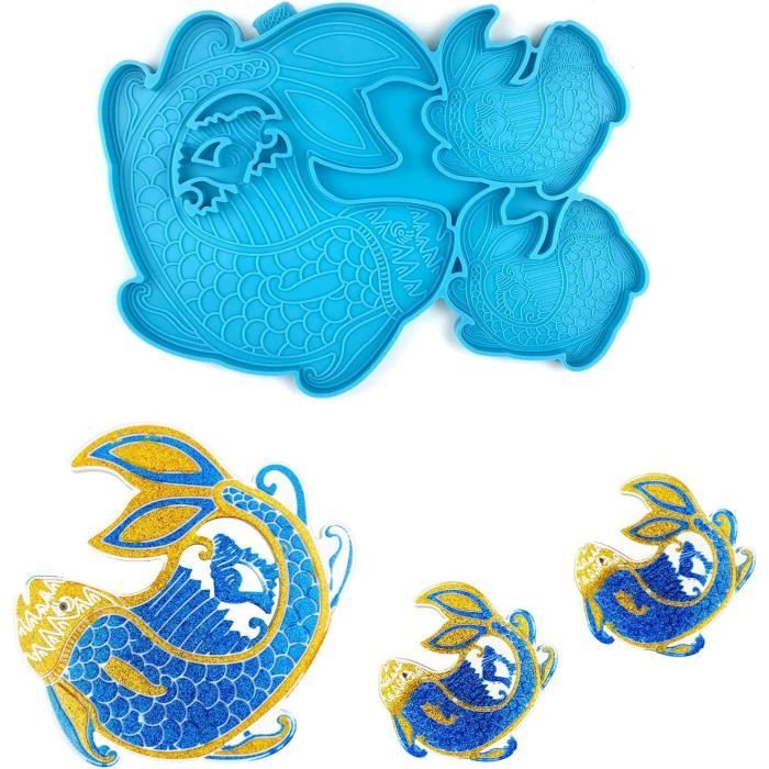 Moules en silicone en forme de poisson rouge pour moulage en résine ...