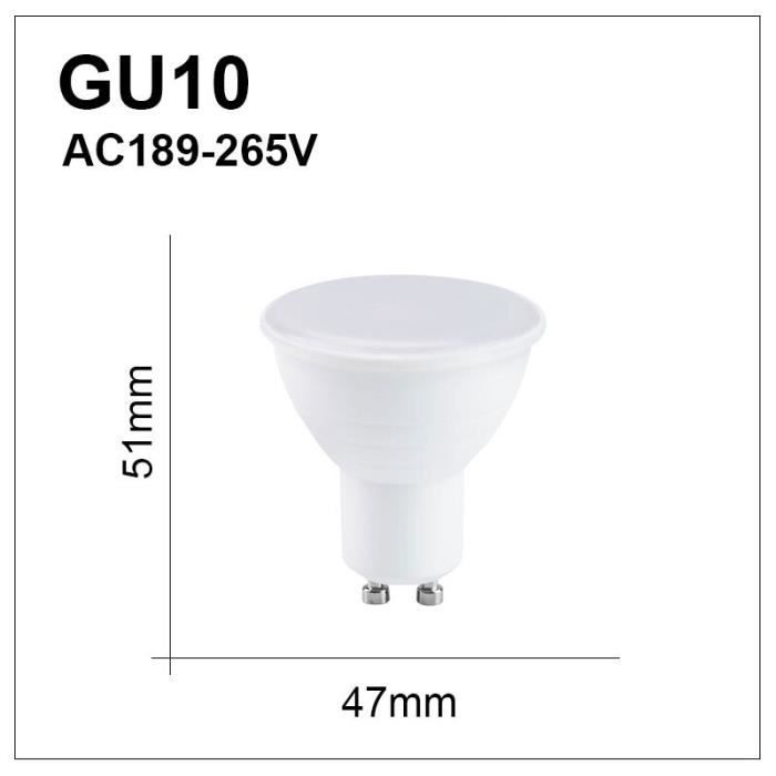 (GU10|12W|Cold white)Ampoule Led pour projecteur, 10 pièces, MGU10 MR16 ...
