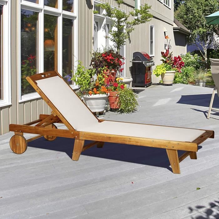Bain de Soleil transat Design Colonial Dossier inclinable 2 Positions ...