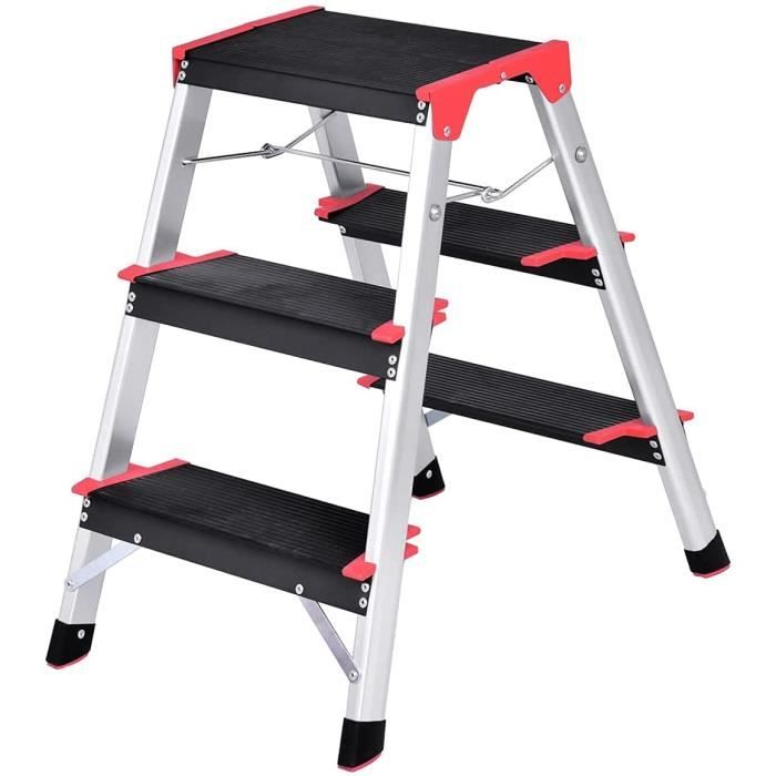 RELAX4LIFE Escabeau 3 Marches Pliable. Marchepied Escamotable en ...