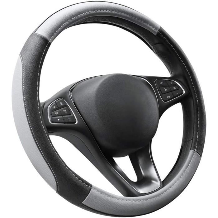 Couvre Volant Voiture Couvre Volant Cuir Noir Noir Volant Couverture ...