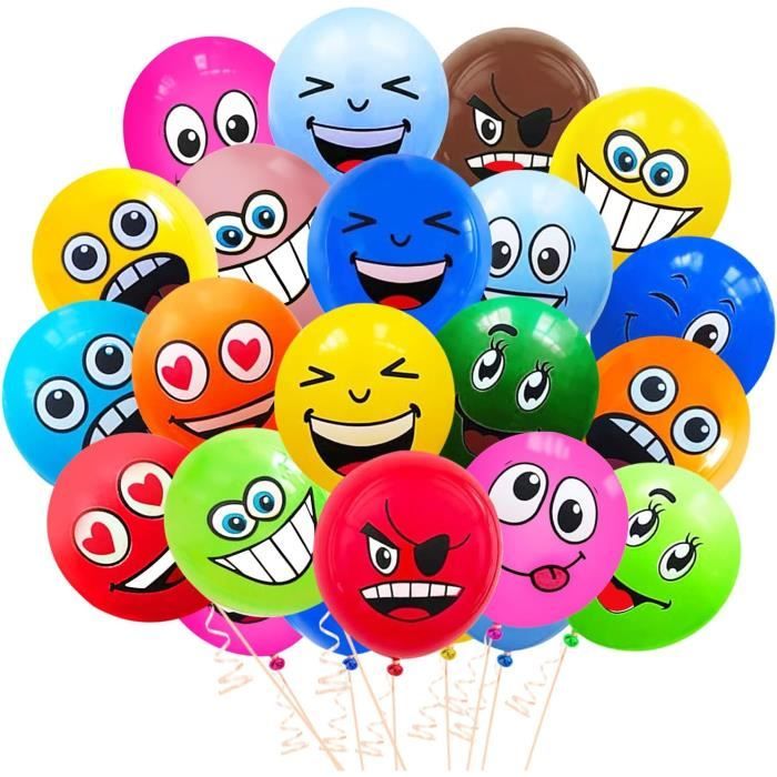 Ballons Anniversaire Emoticône Ballons Gonflables Multicolores Pour ...