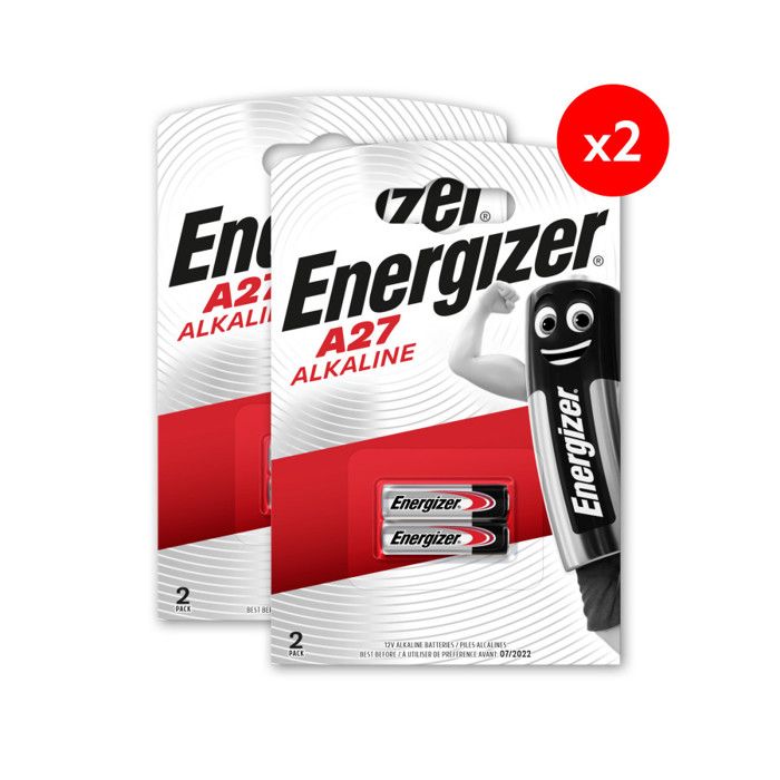 Pack de 2 - Energizer Pile Alcaline A27/27A, pack de 2 Piles ...
