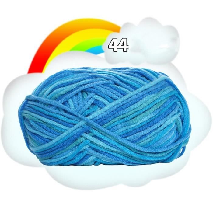 Fil de laine à tricoter en coton doux coloré 50G fils de laine épais au ...