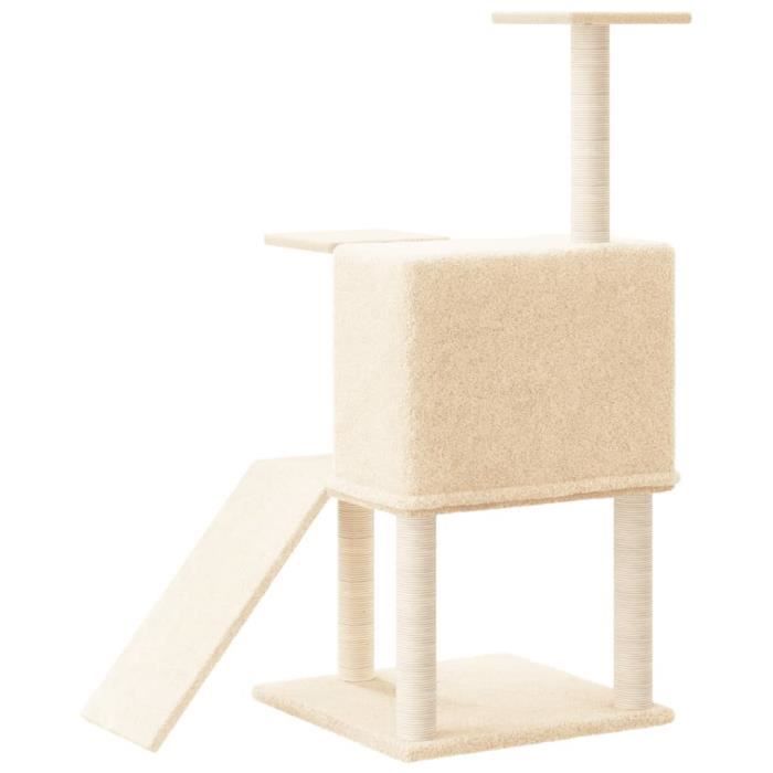 KEENSO Arbre à chat avec griffoirs en sisal Crème 109 cm KN005 ...