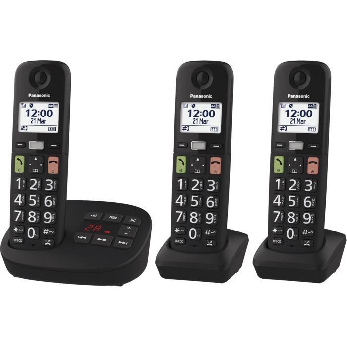 Panasonic KX-TGU133EXB Téléphone Numérique sans Fil avec Répondeur ...
