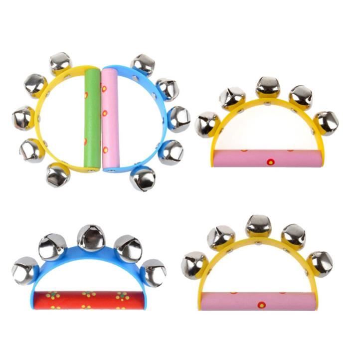 5pcs Clochettes en bois en forme de demi-cercle Jingle Bell Instrument ...