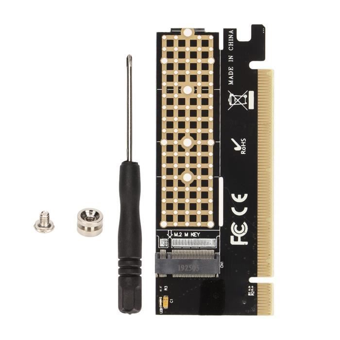 Qiilu Adaptateur Nvme Adaptateur M.2 PCIe NVMe 3.0, Carte M.2 Key M NVMe SSD PCIe, Carte ...