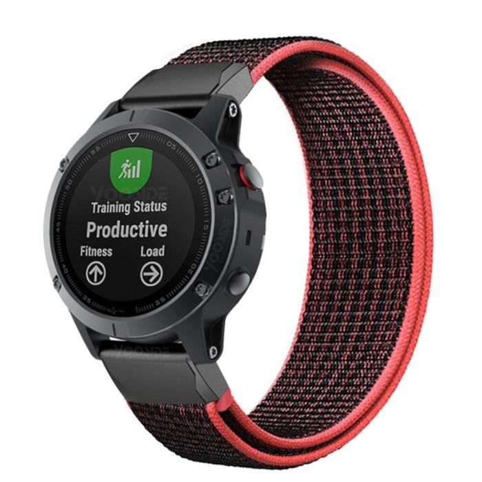 Bracelet en nylon pour Garmin Fenix 7X 7 6 6X Pro Fenix 5 5X plus 3 3HR ...