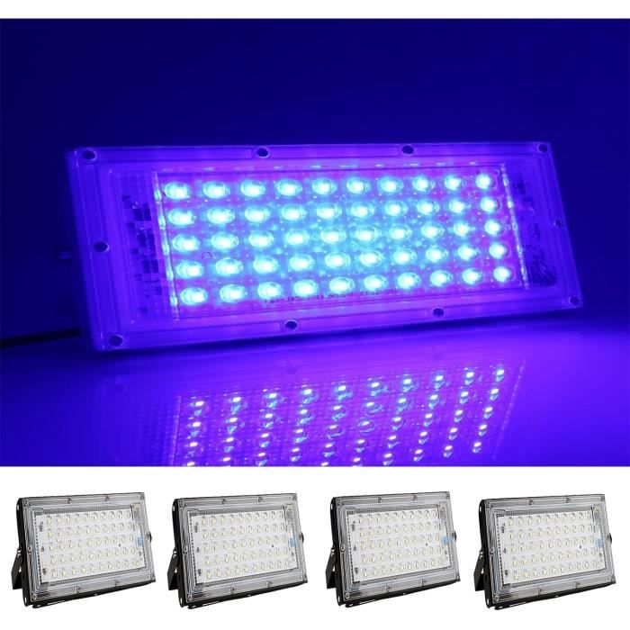 Lot de 4 projecteurs d'extérieur 50 W 4800 lm LED bleu étanche IP66 ...