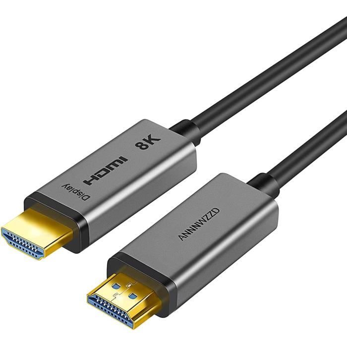 Cable Hdmi 2.1, 8K Hdmi Fiber Optique Câble 48Gbps Ultra High Speed For ...