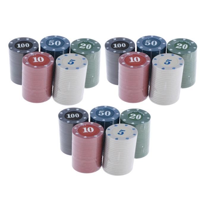 300pcs jetons 5 10 20 50 100 taille standard pour les jeux, l ...