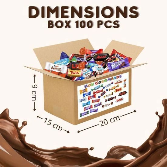 BOX GOURMANDE | Assortiment de 100 chocolats Célébrations, Kinder, Milka, Daim, Toblerone | 780g ...