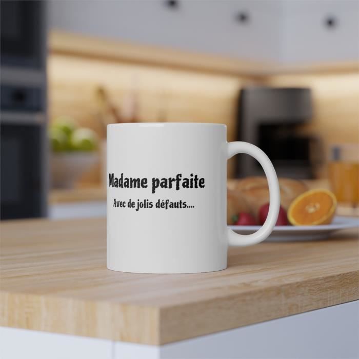 Mug - Madame Parfaite - 11oz - Céramique - Blanc - Humour Femme ...