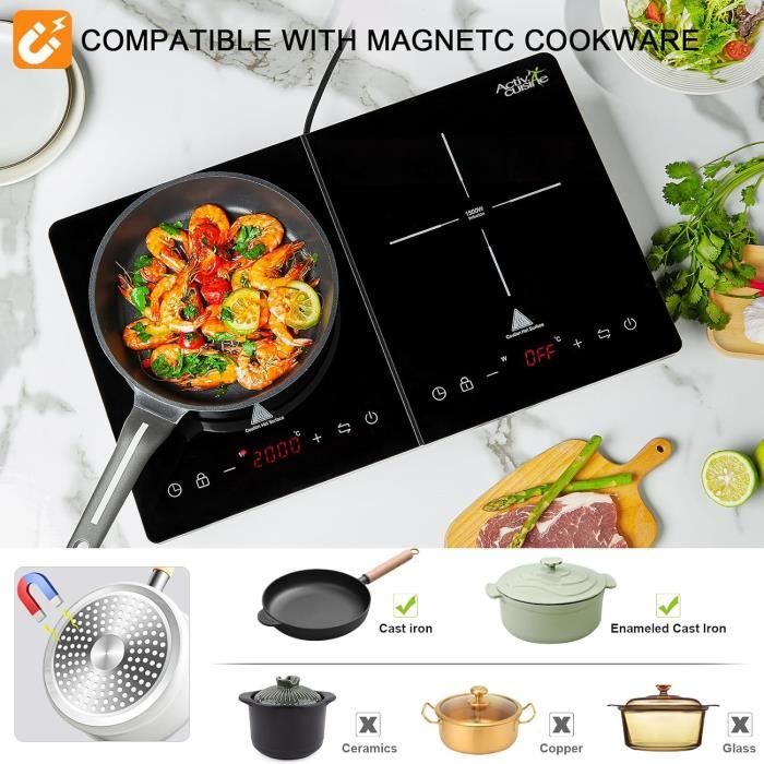 Ehskzjh Plaque À Induction, Plaque Induction Portable 3500W, Surface En ...