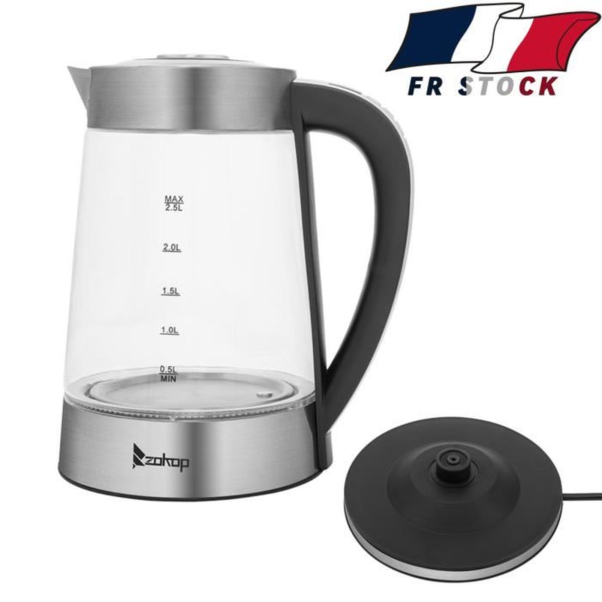 Bouilloire Électrique en Verre, 2.2L 1800W Bouilloire électrique Inox ...
