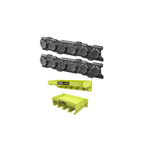 Pack RYOBI Système LINK 2 rails muraux - Étagère polyvalente - Tablette ...