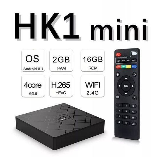 HK1 mini Smart TV BOX Android 8.1 2Go+16Go RK3229 Quad-Core WIFI 2.4G ...