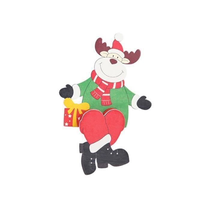 Noël en bois assis poupée mignon Elk Motif Parti Pendentif Xmas Party ...