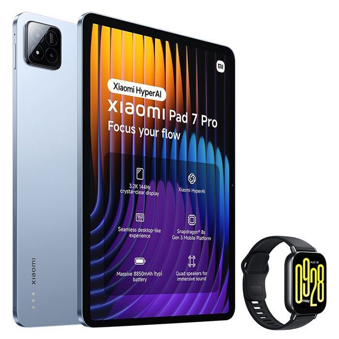 Tablette Tactile - XIAOMI PAD 7 Pro - 8 Go 256 Go - Bleu Avec Montre ...