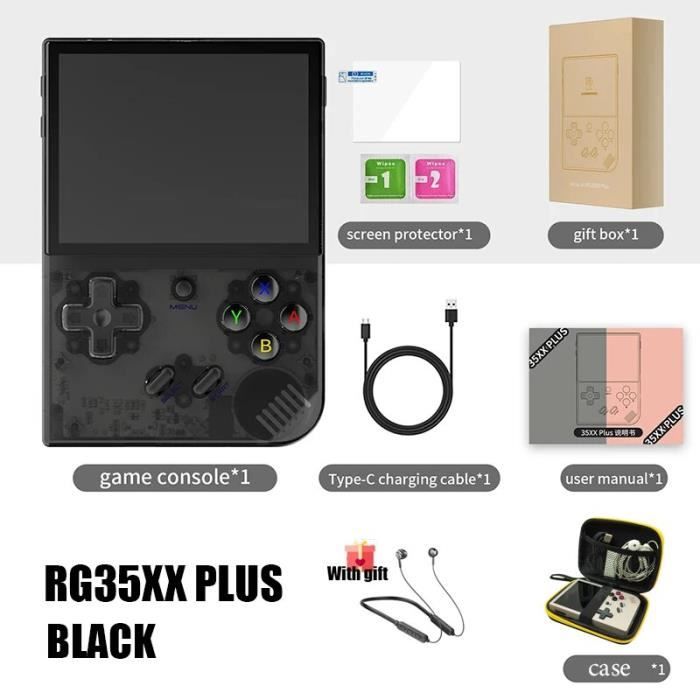 192G(10K Games) - Balck-sac - Lecteur de jeu vidéo portable RG35XX PLUS, plus de 3.5 jeux, écran ...